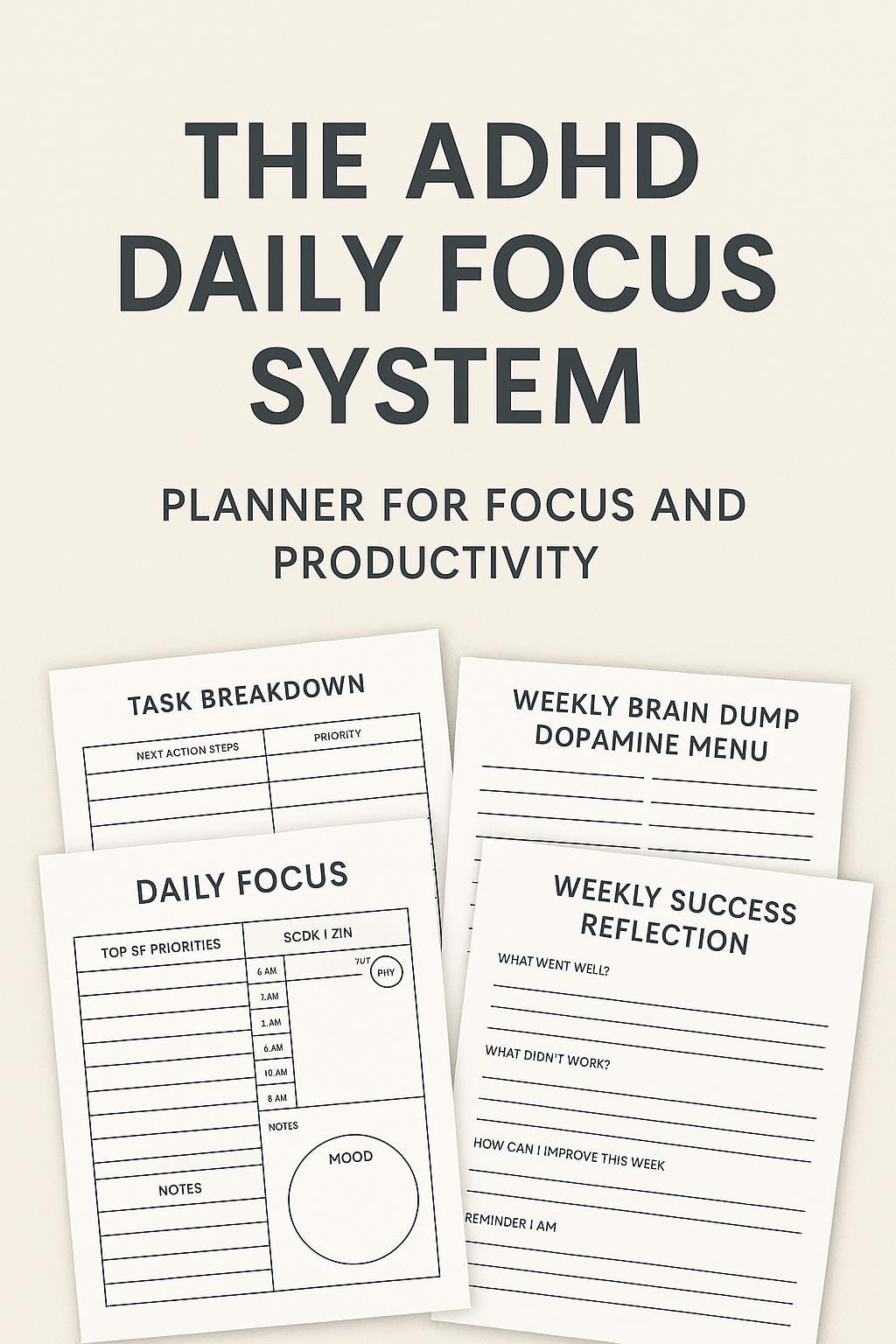 ADHD Daily Planner | Printable Digital Focus System for Neurodivergent ...