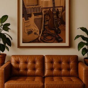 Vintage Guitar Art Print - Etsy