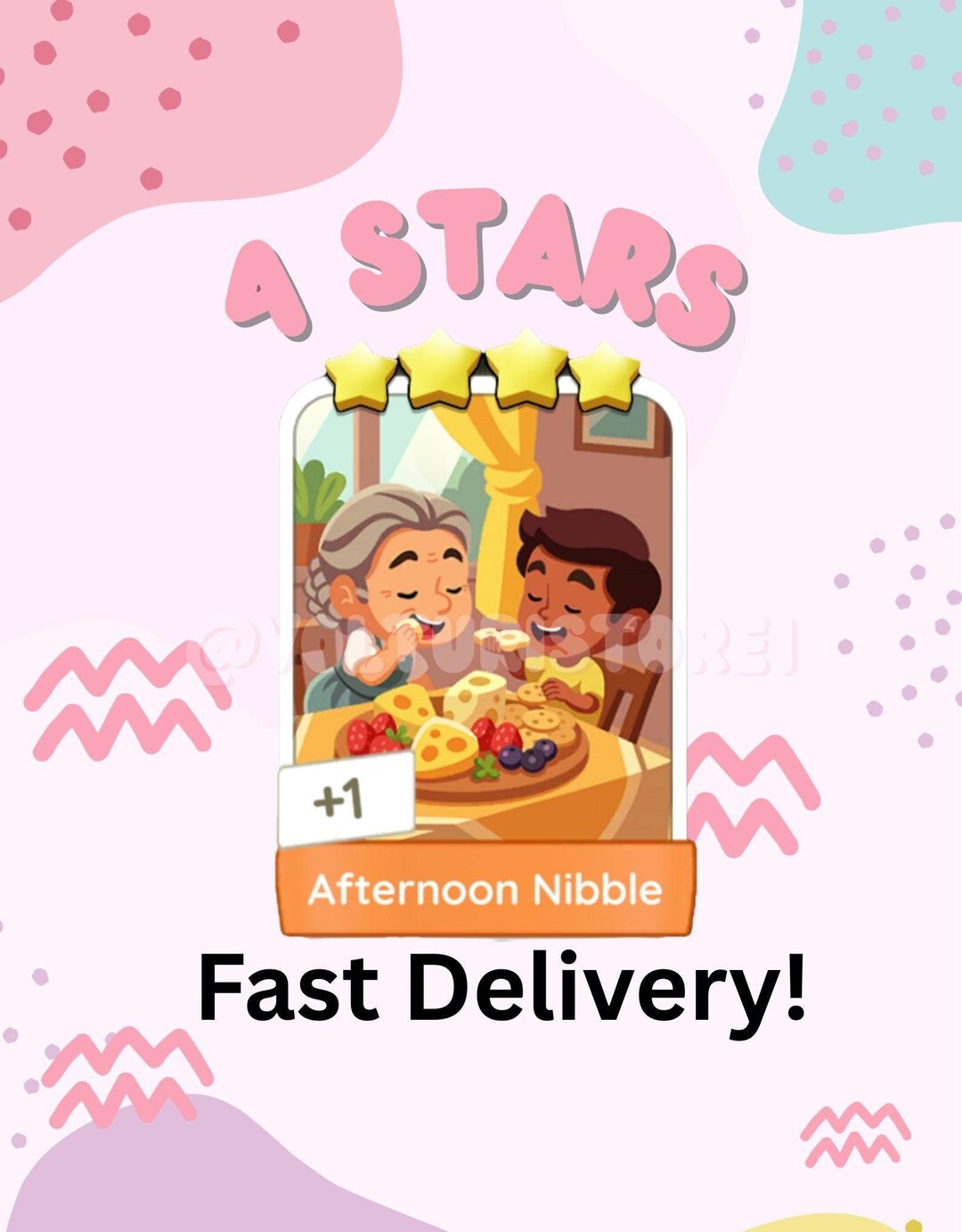 Afternoon Nibble Set 16!! Monopoly Go Sticker All 4 Stars for 1pcs ...