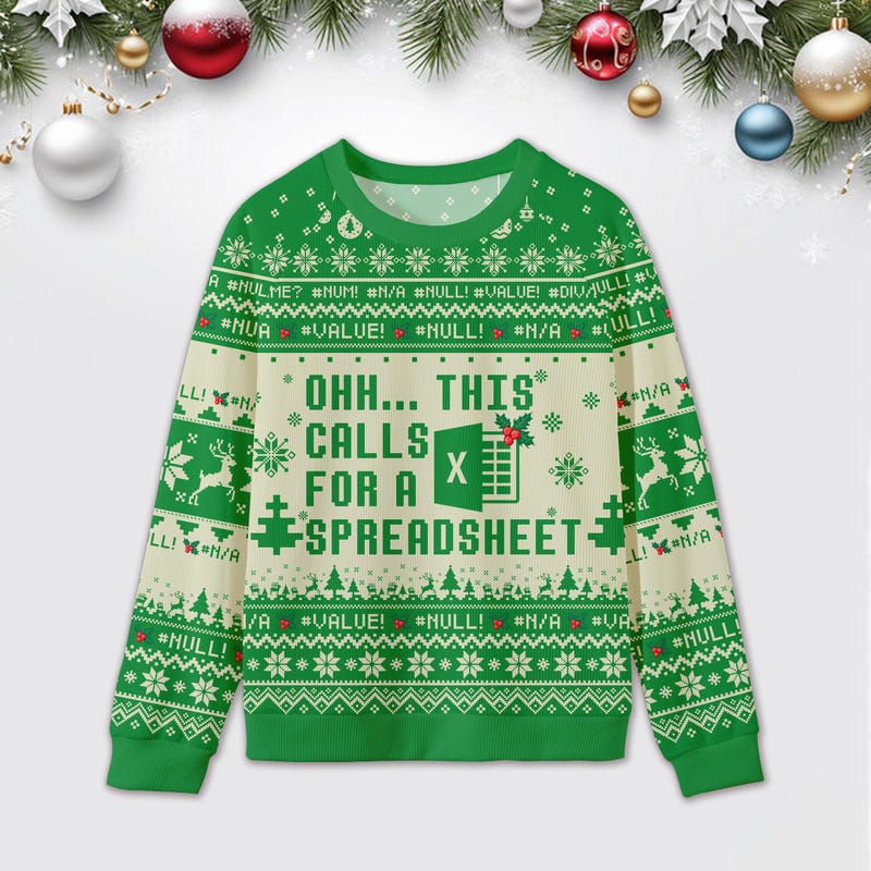 Excel Spreadsheet Sweater - Etsy