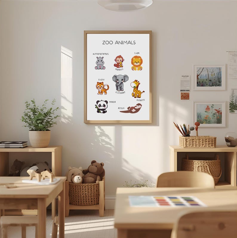 Printable Zoo Animals Poster for Kids in English – Montessori ...