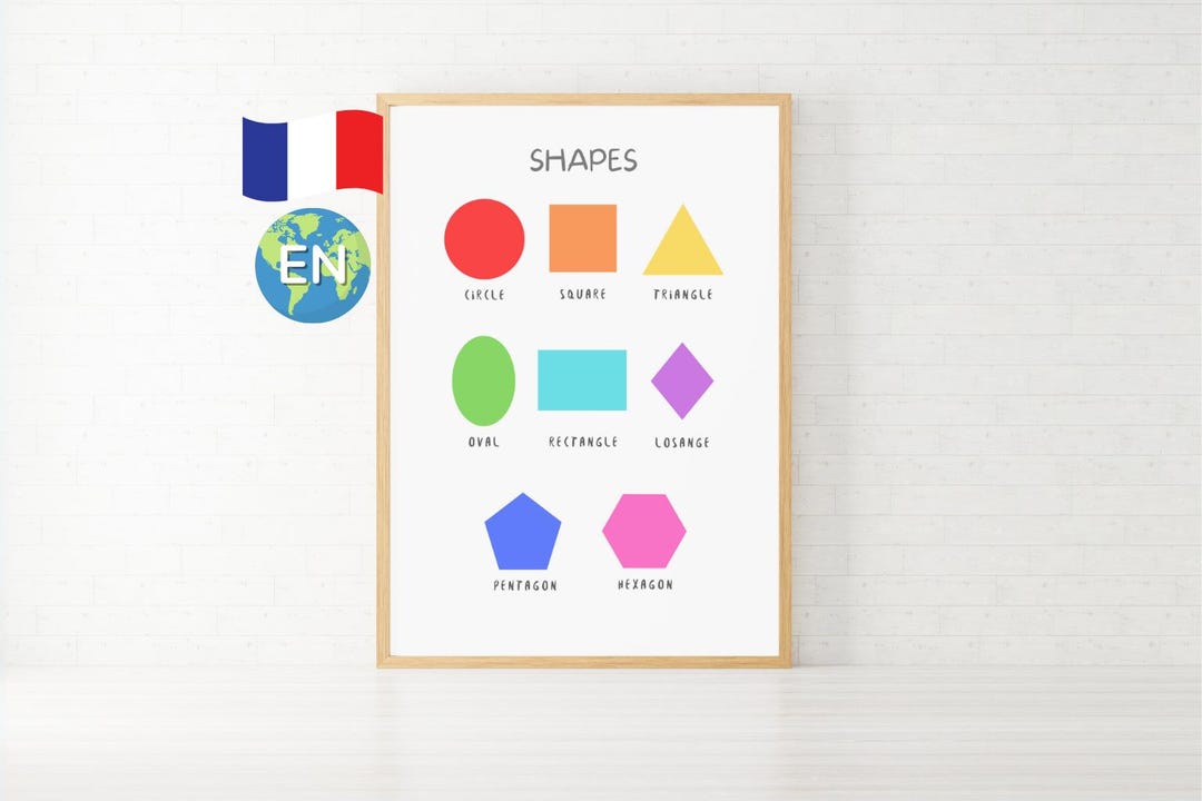 Printable Bright Colors Shapes Poster – Montessori Educational Wall Art ...