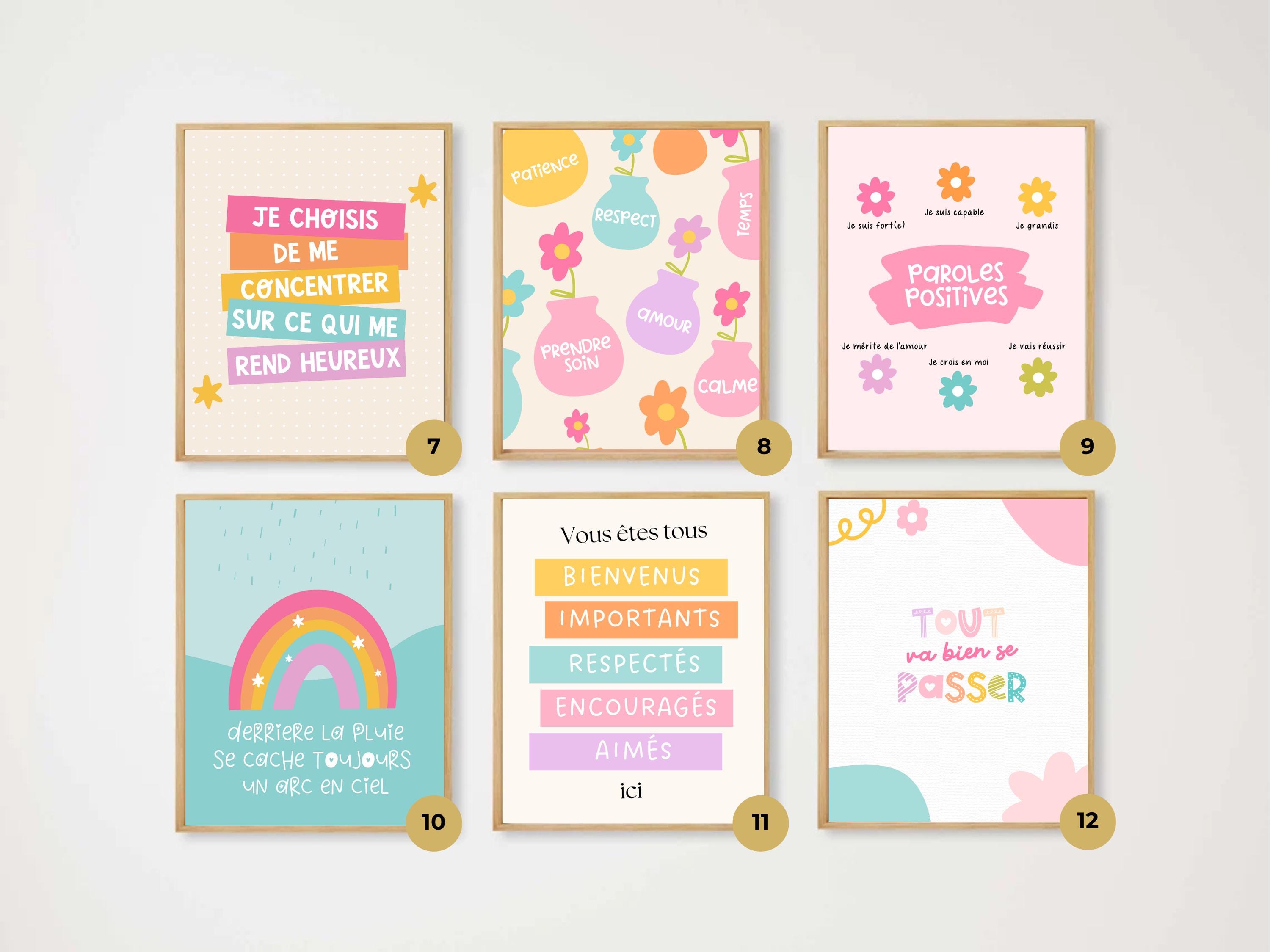 Affiche affirmations positives pastel en français – Poster “Good vibes ...