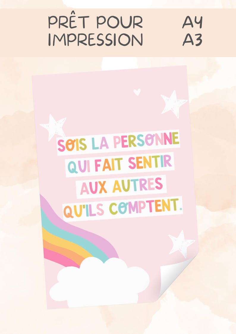 Affiche affirmations positives pastel en français – Poster “Good vibes ...