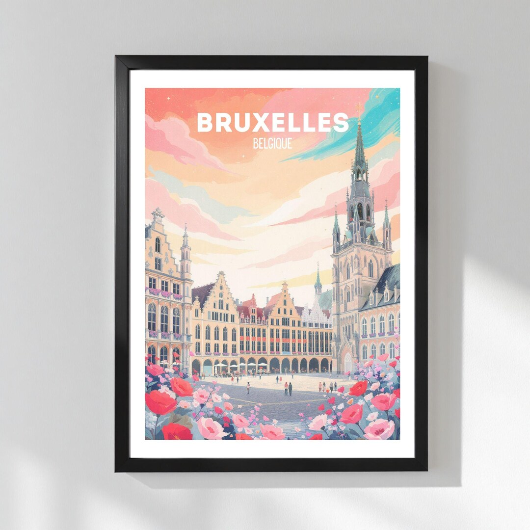 Brussels Belgium Wall Art City Poster Grand Place Print - Etsy