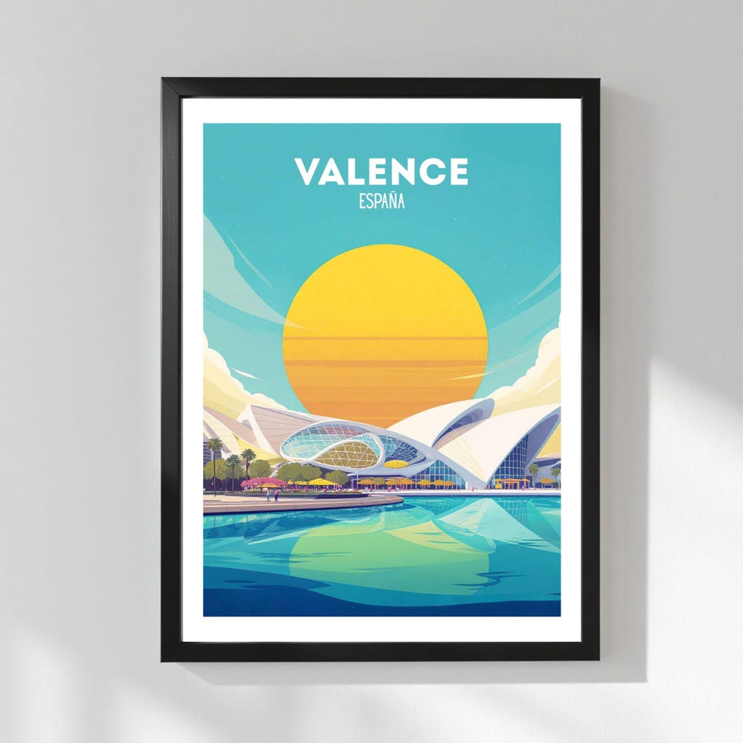 Valencia Poster - City of Arts and Sciences - Vintage Spain Poster ...