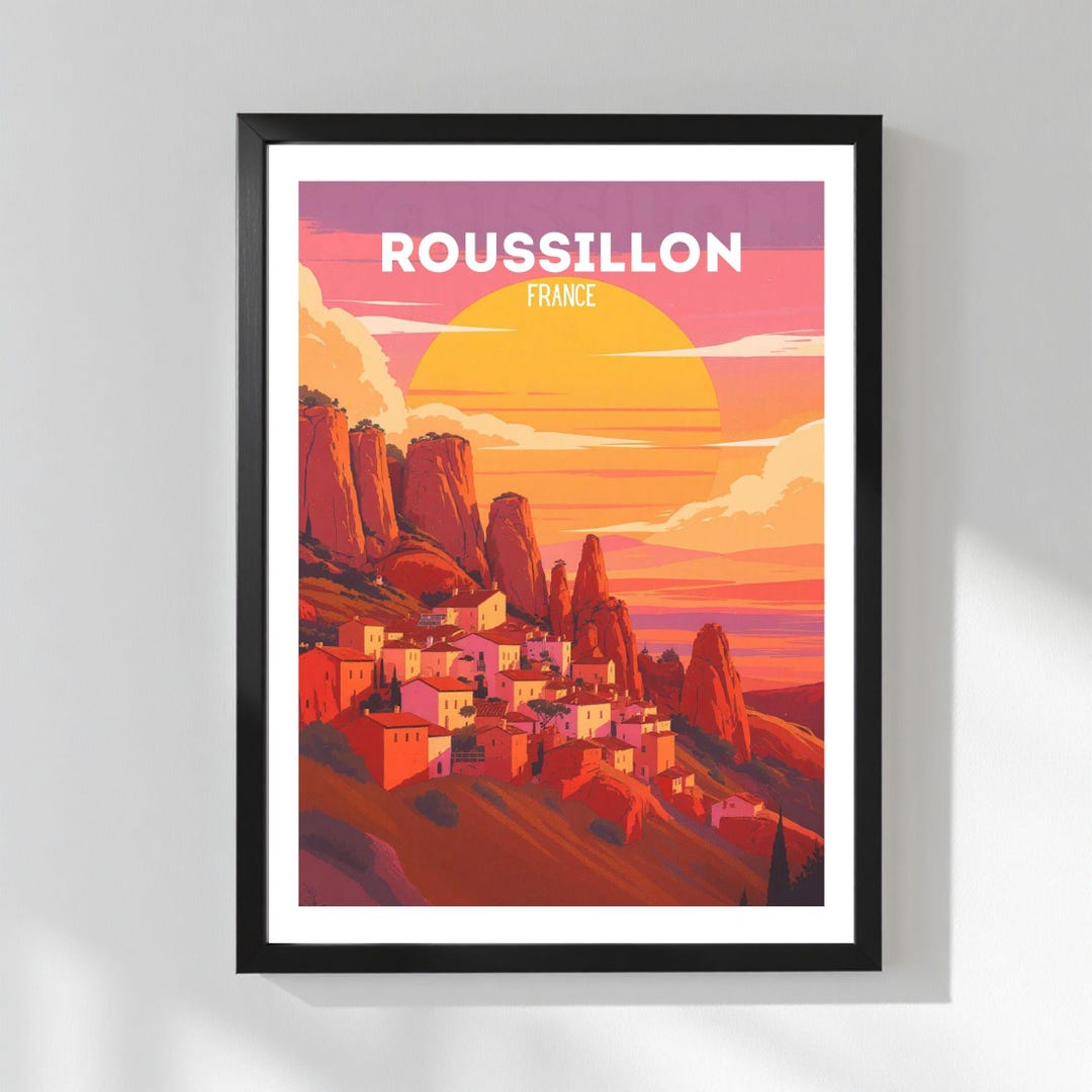 Roussillon Wall Art France Poster Provence Ochre Print Luberon Vintage ...