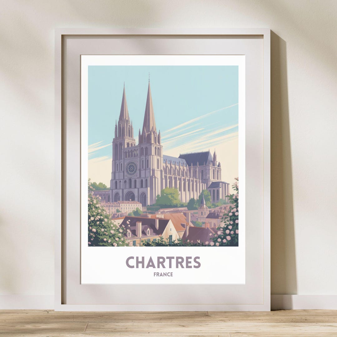 Chartres Poster – Illustrated Poster - Etsy