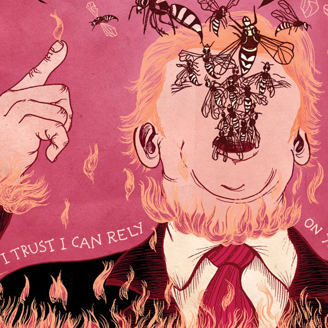 Radiohead Electioneering /// Song-inspired Illustration /// | Etsy