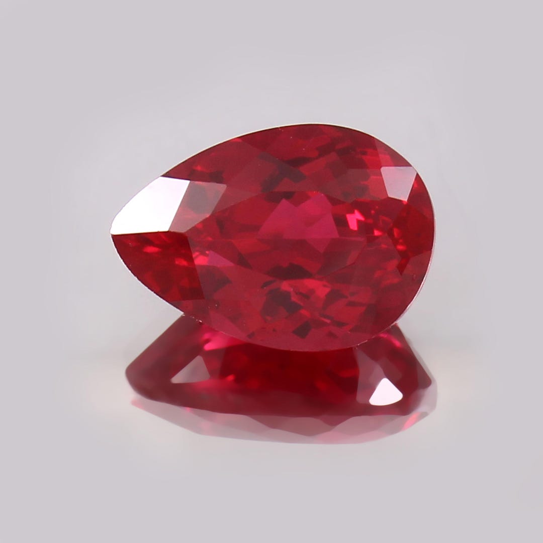 Burmese Pigeon Blood Red Ruby Pear Cut Gemstone, 6.95 Ct - Etsy