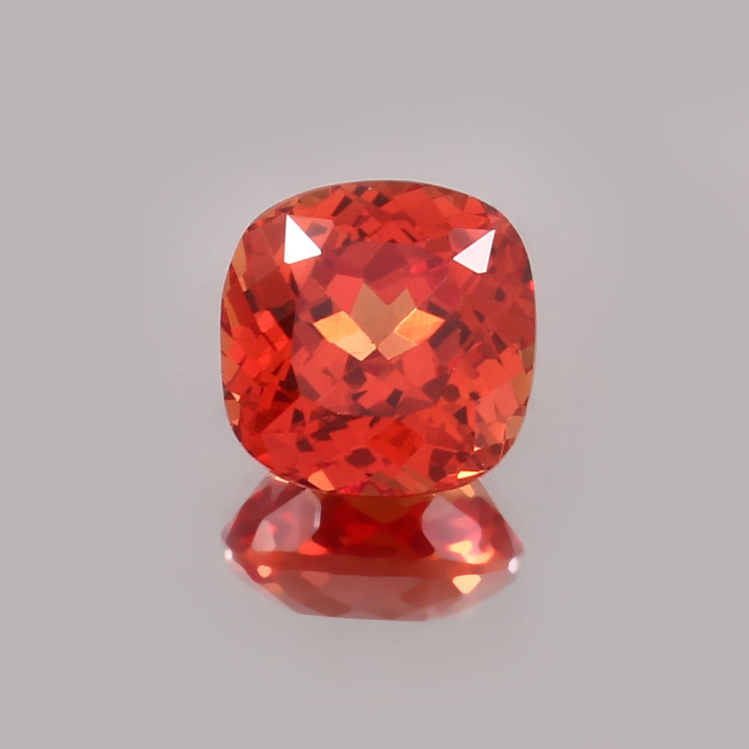 7.75 CT Ceylon Mandarin Orange Sapphire: Cushion Cut Loose Gemstone - Etsy
