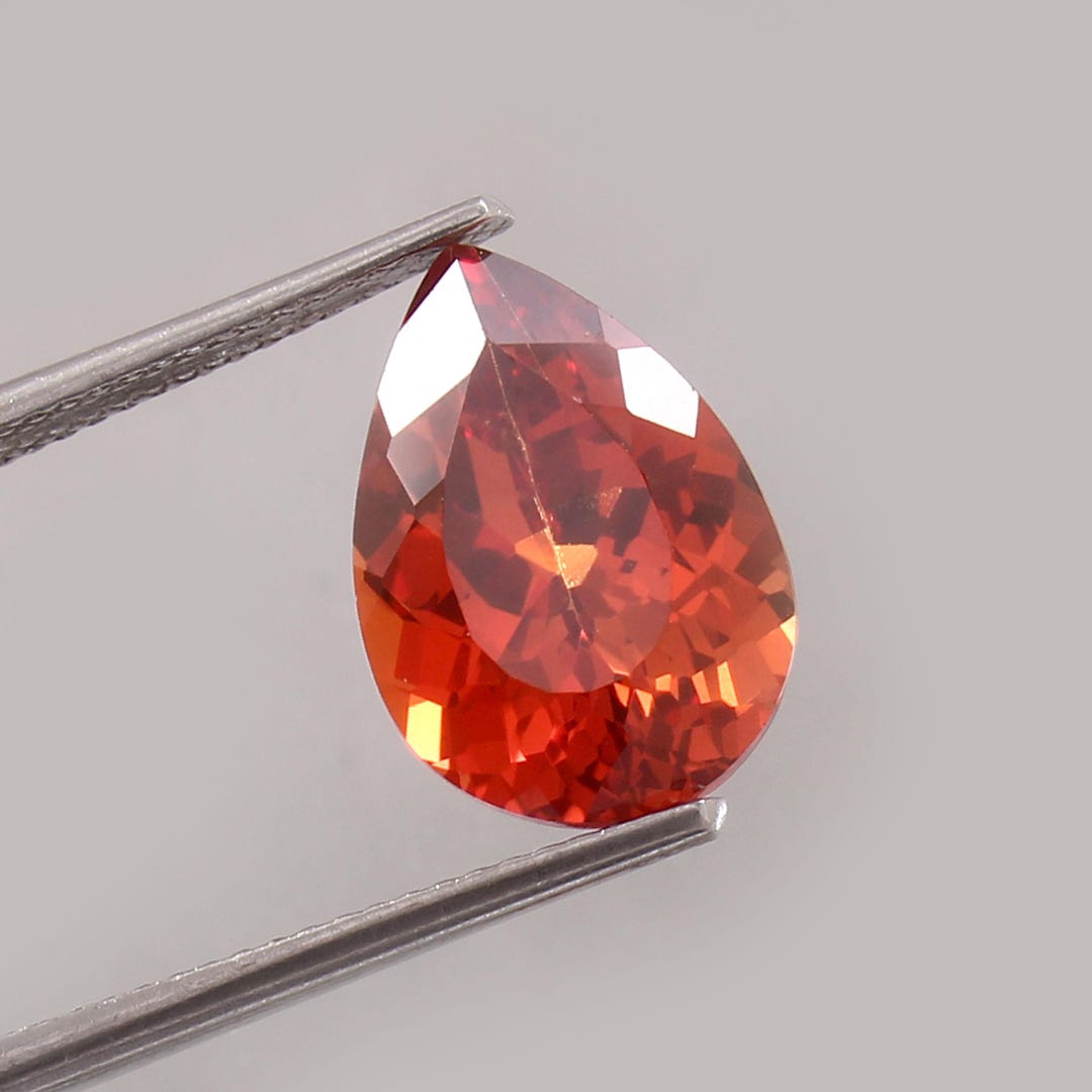 7.10 CT Mandarin Orange Sapphire: Ceylon Pear Cut Gemstone - Etsy