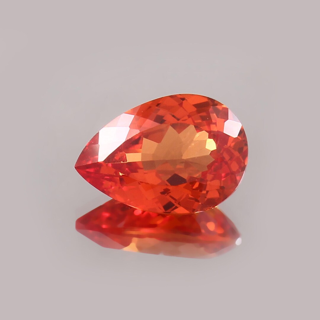 14x10 Mm Natural Ceylon Mandarin Orange Sapphire Loose Gemstone Faceted ...