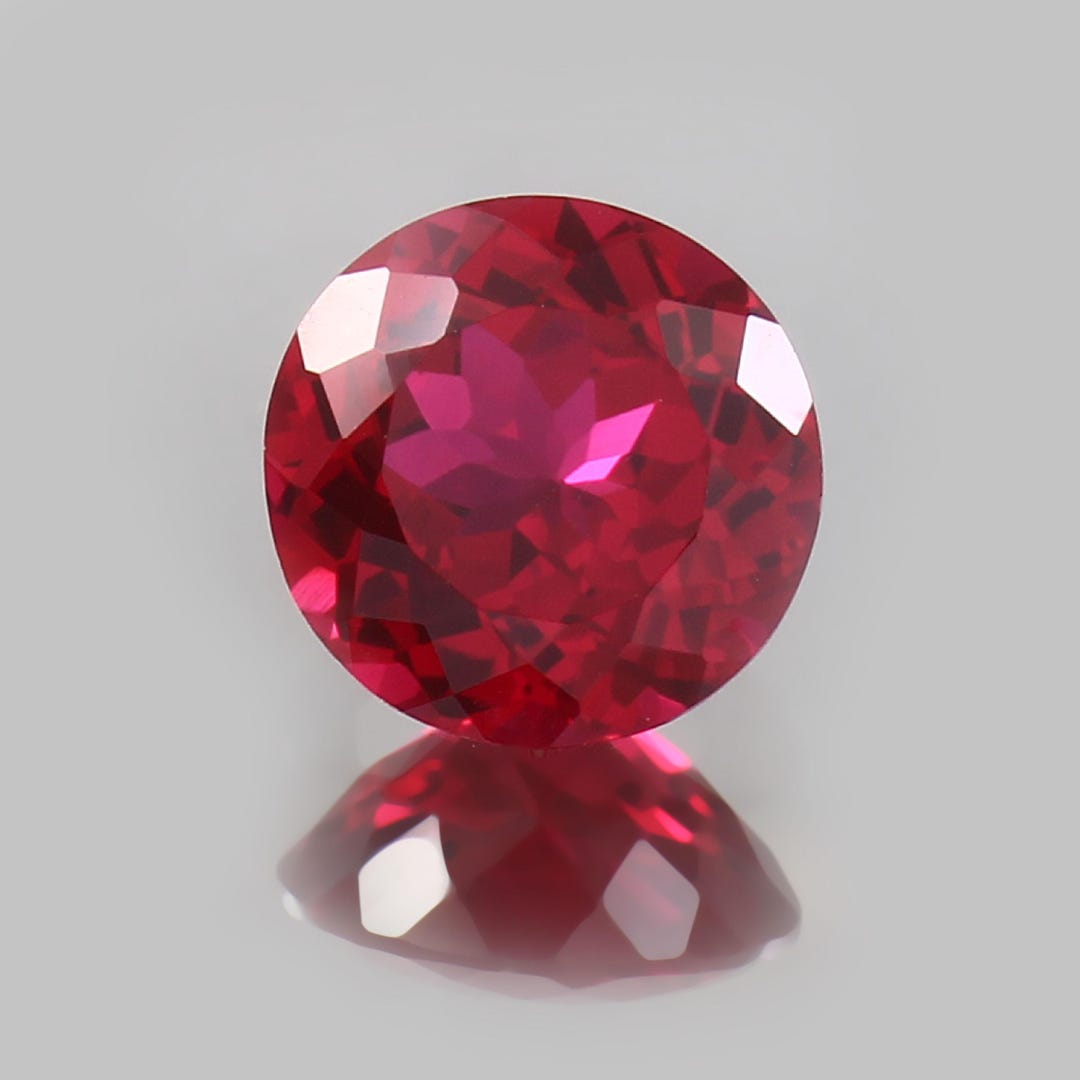 12mm Burmese Pigeon Blood Red Ruby, Round Cut Loose Gemstone, 7.70 CT ...