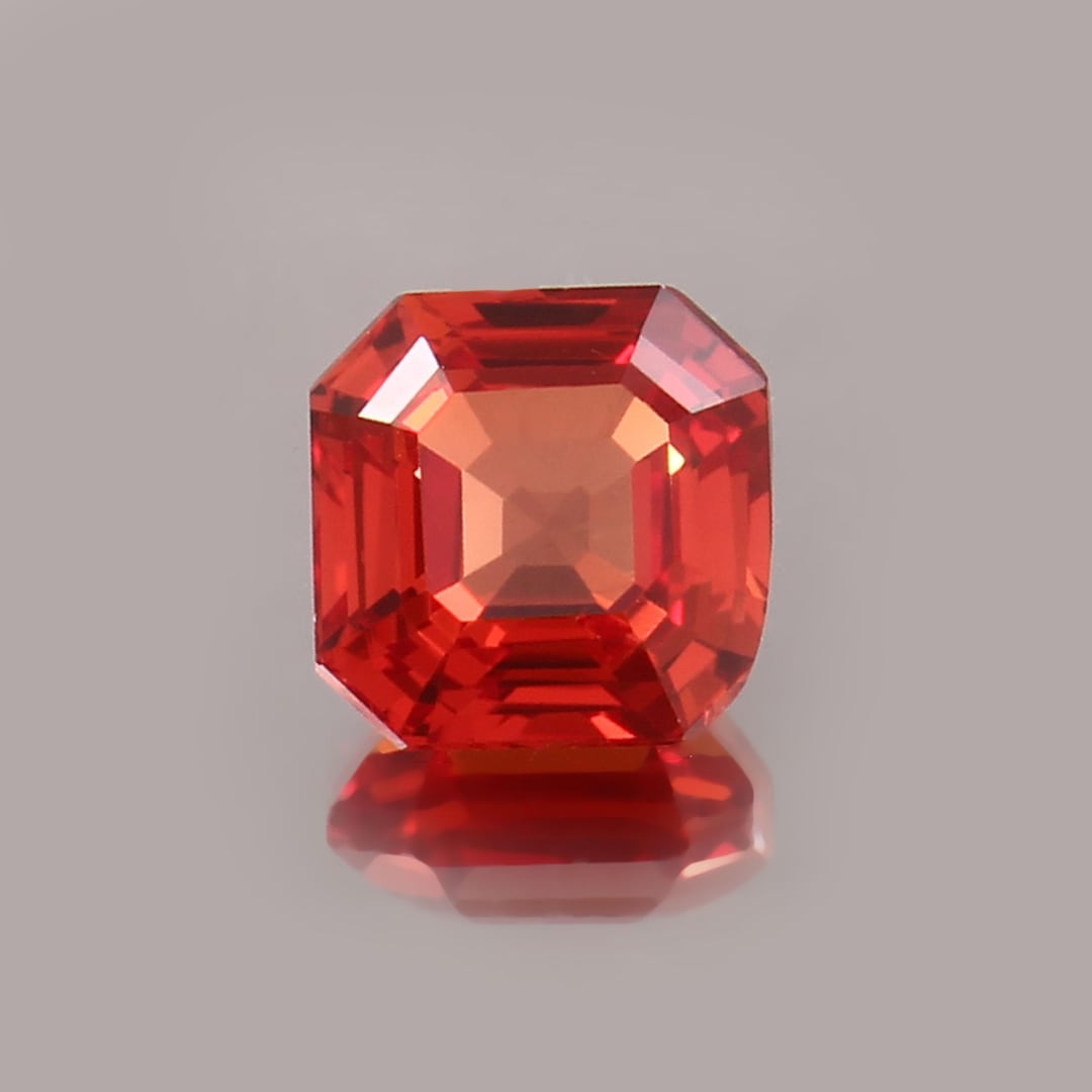 4.80 CT Mandarin Orange Sapphire: Ceylon Asscher Cut Gemstone - Etsy