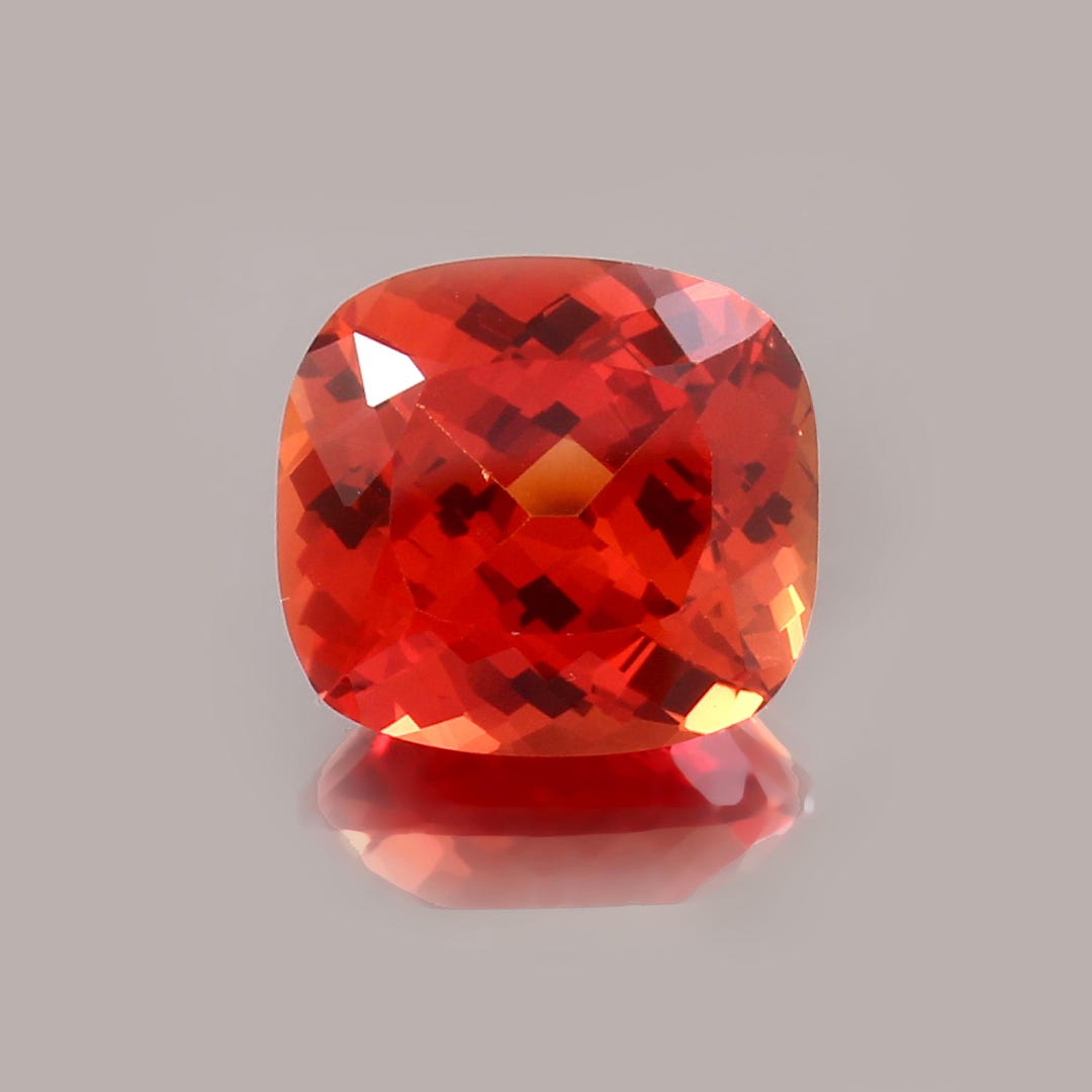 15.15 CT Ceylon Mandarin Orange Sapphire: Cushion Cut Gemstone - Etsy