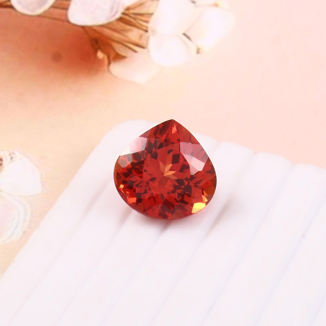 AAA Quality Natural Ceylon Mandarin Orange Sapphire: Heart Cut Gemstone ...