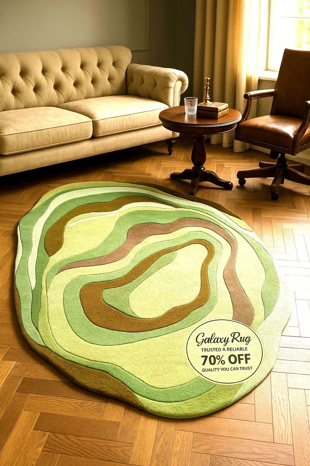 Abstract Modern Wool Rug Organic Shape Rug, 3D Textured Topographical ...