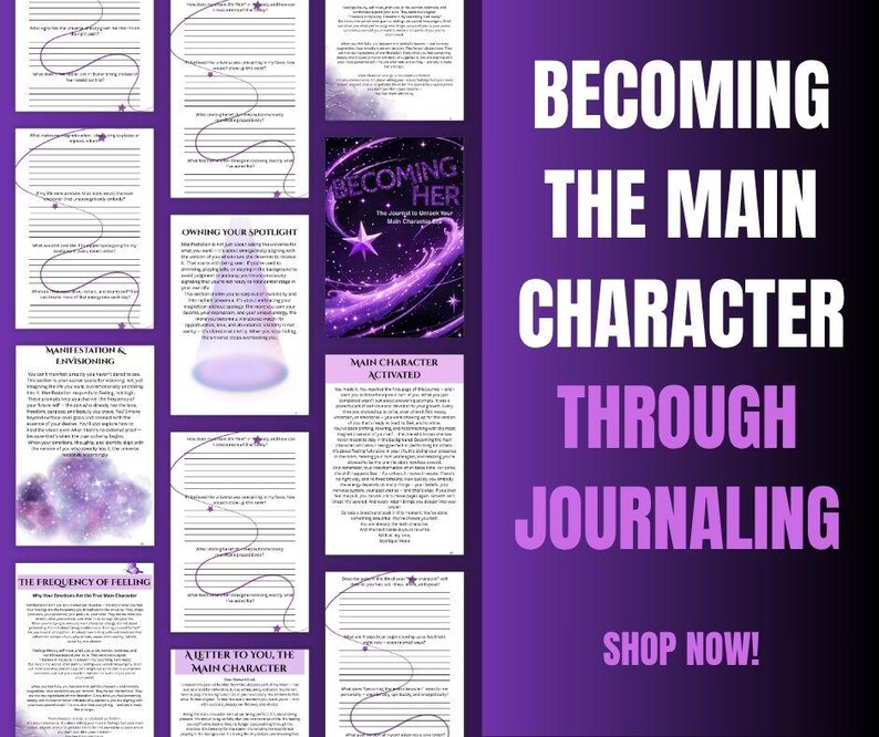 Main Character Journal. Identity Shifting Journal for Women. Workbook ...