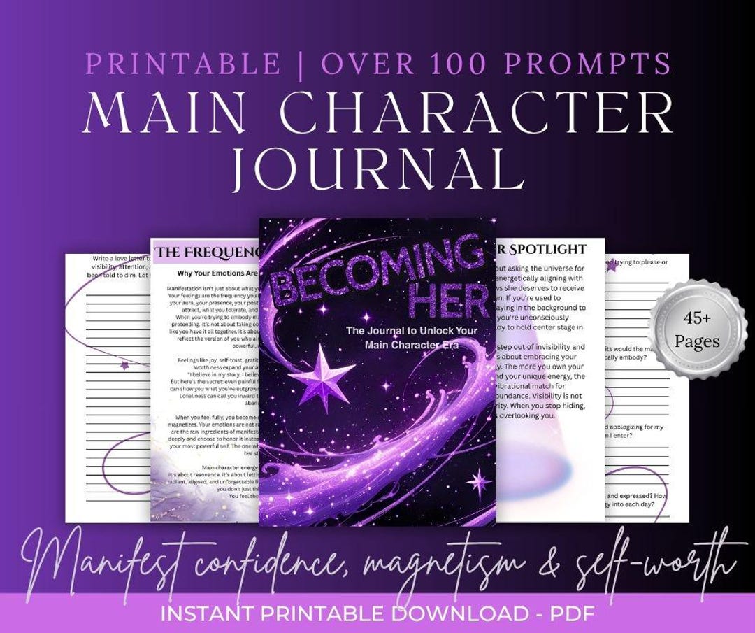Main Character Journal. Identity Shifting Journal for Women. Workbook ...