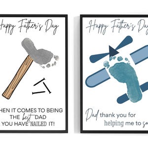 6 Printable A4 Father's Day Footprint Art | Dad, Daddy, Grandad ...