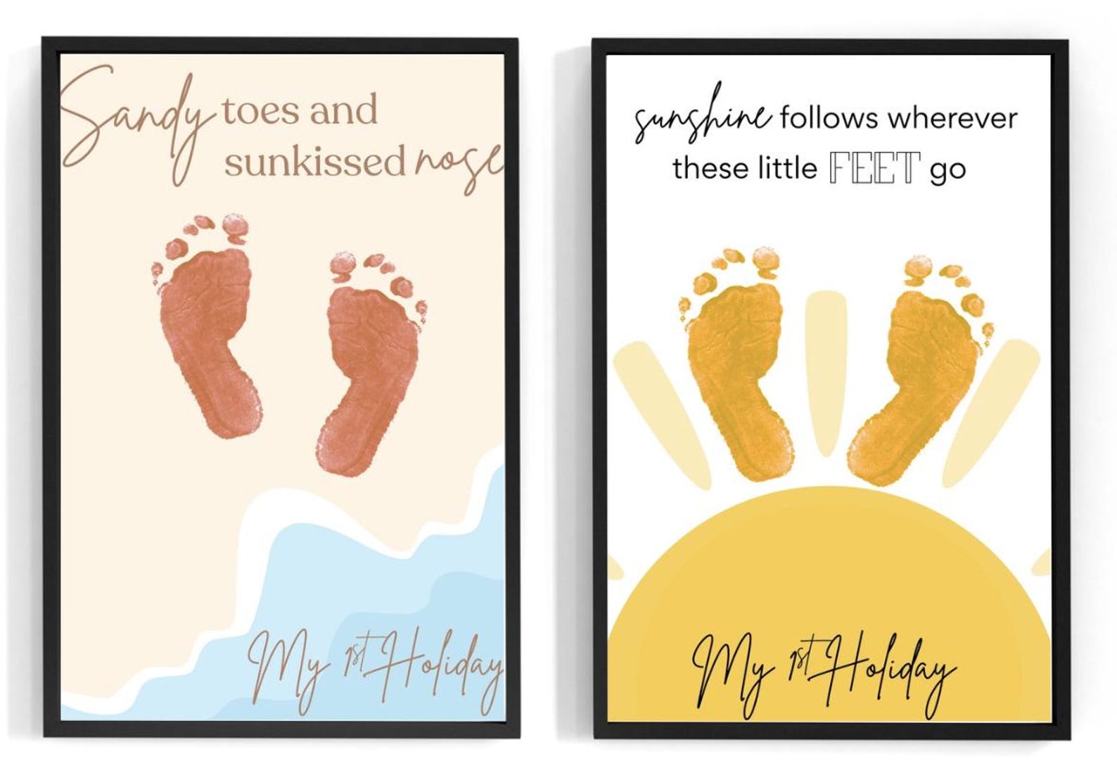 6 Printable A4 Summer Footprint Arts and Crafts | 1st Holiday, July ...