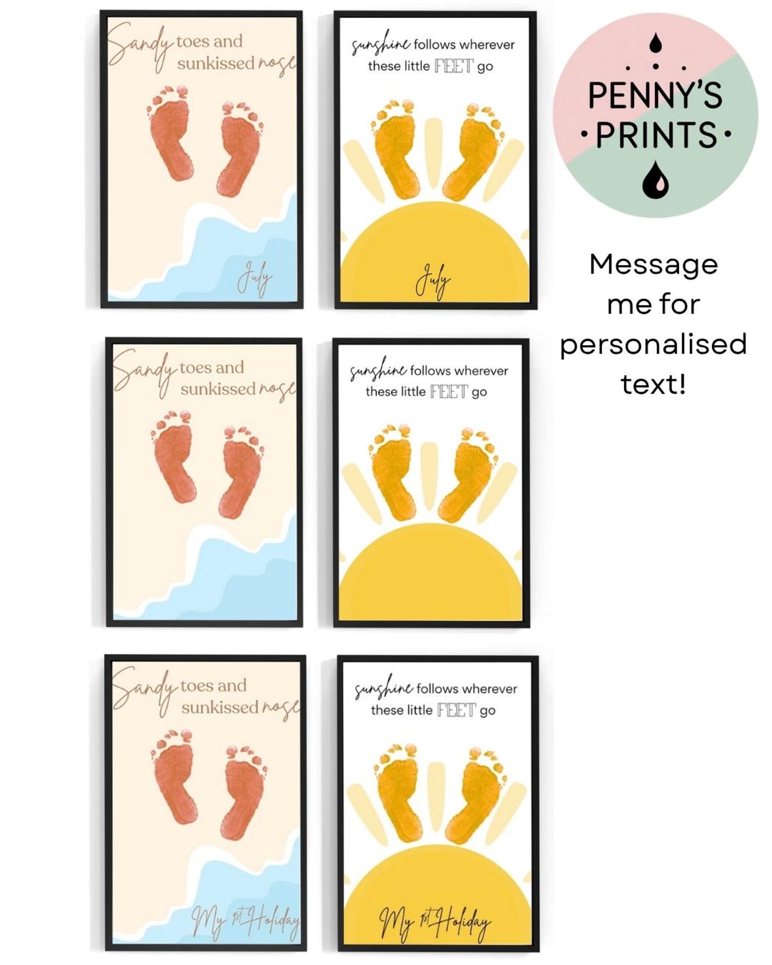 6 Printable A4 Summer Footprint Arts and Crafts | 1st Holiday, July ...