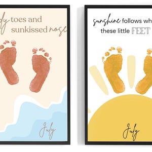 6 Printable A4 Summer Footprint Arts and Crafts | 1st Holiday, July ...
