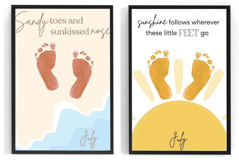 6 Printable A4 Summer Footprint Arts and Crafts | 1st Holiday, July ...