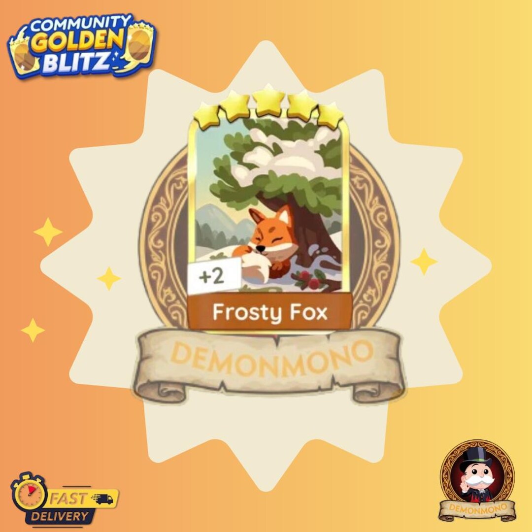 Monopoly GO GOLDEN BLITZ Frosty Fox Set 17 Instant Delivery - Etsy