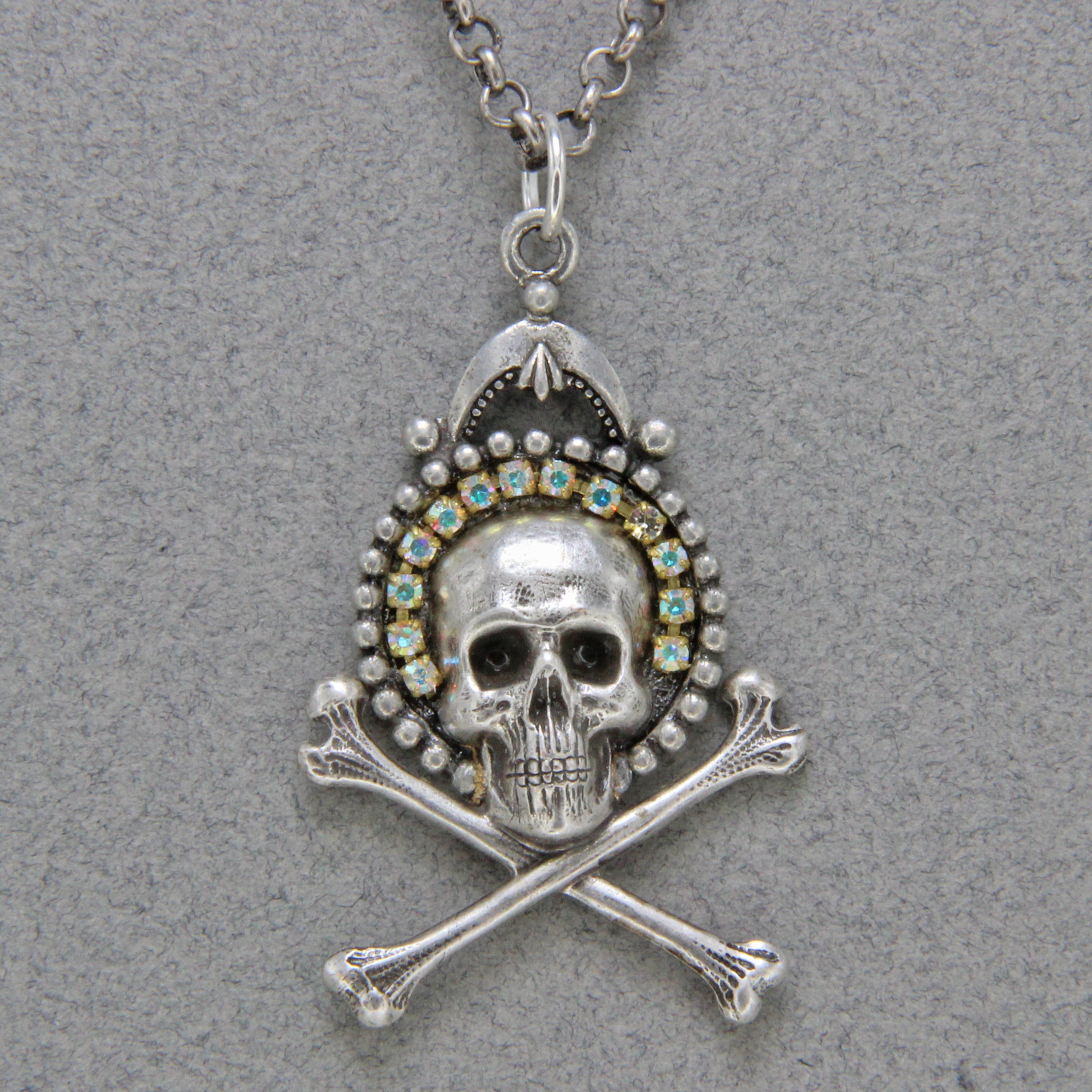 Handmade Pirate Necklace Skull And Crossed Bones On Pewter | Etsy