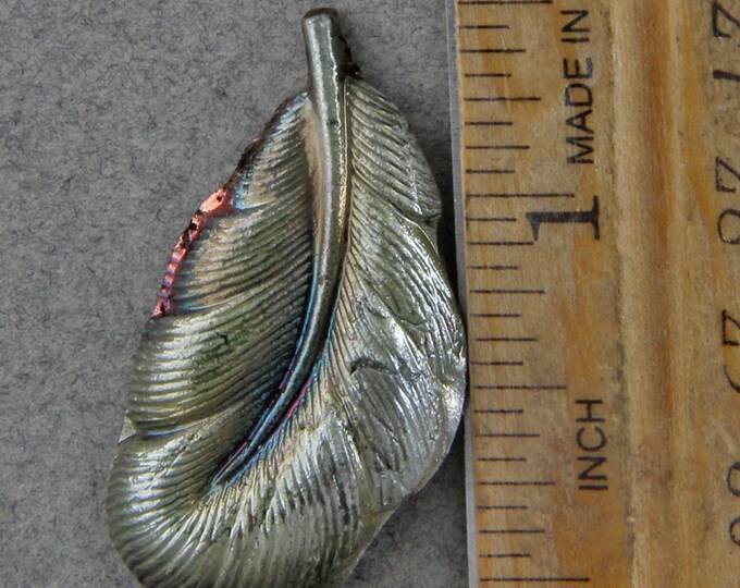 Handmade Folk Art Raku Feather Cabochon - Etsy