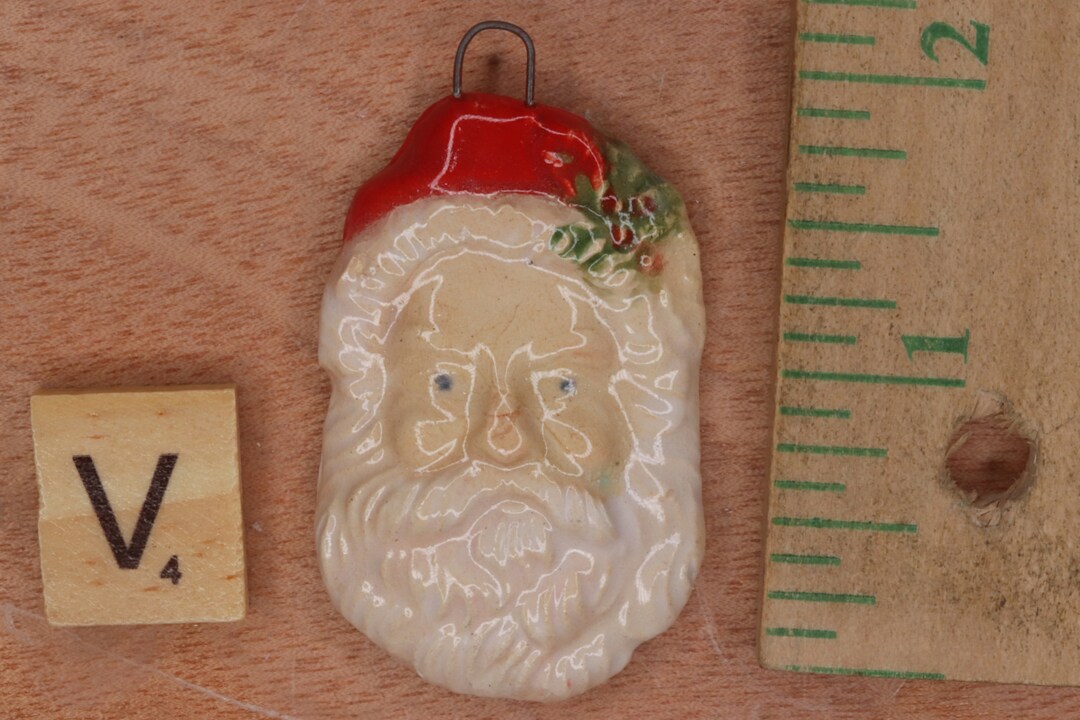 Santa Claus Ceramic Handmade Pendant. 2 Inches. Stoneware Clay - Etsy