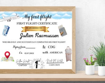 My First Flight Certificate, Kids Certificate, Editable Certificate ...