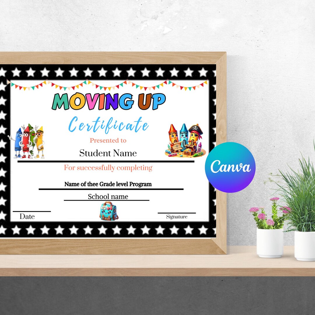Editable Preschool Moving up Certificate Template (digital) - Etsy