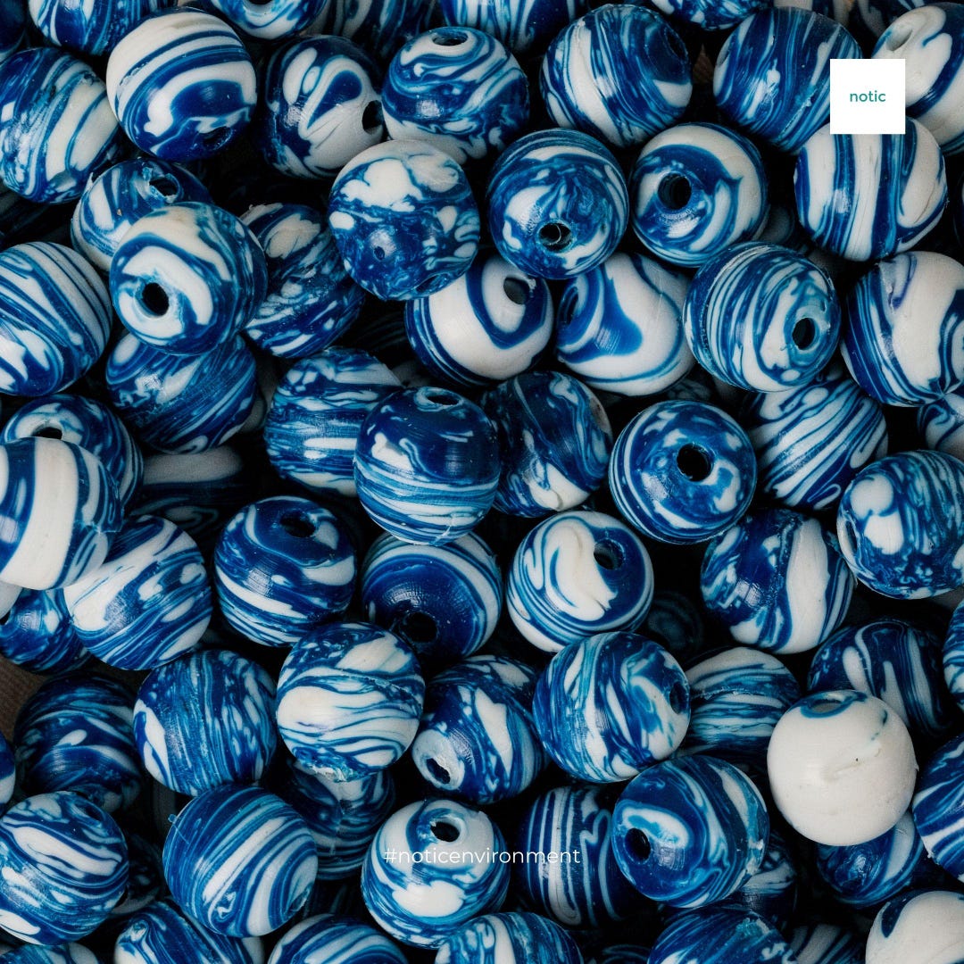 8 Mm X 100pcs Recycled Plastic Beads the Basic Blue Color Sustainable ...