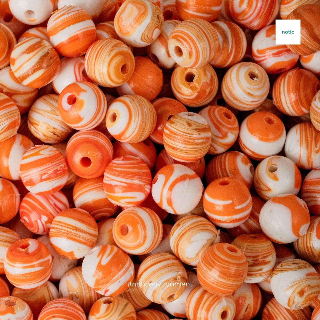 8 Mm X 100pcs Recycled Plastic Beads the Basic Orange Color Sustainable ...