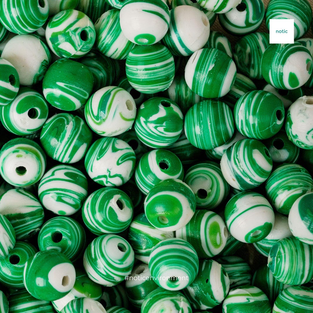 8 Mm X 100pcs Recycled Plastic Beads the Basic Green Color Sustainable ...
