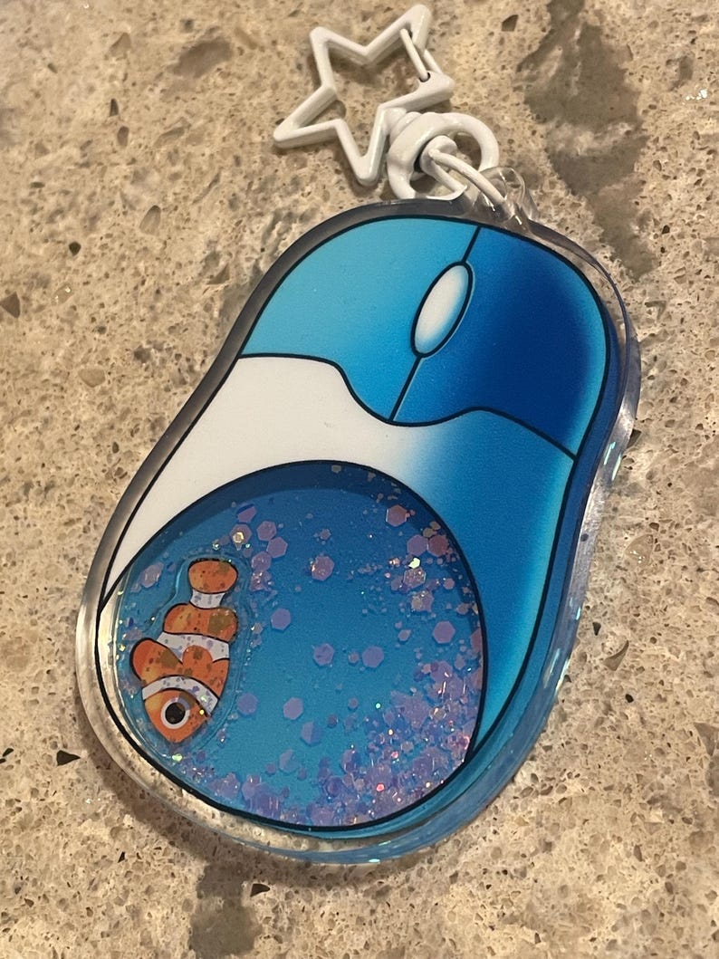 Frutiger Aero Water Mouse Keychain - Etsy