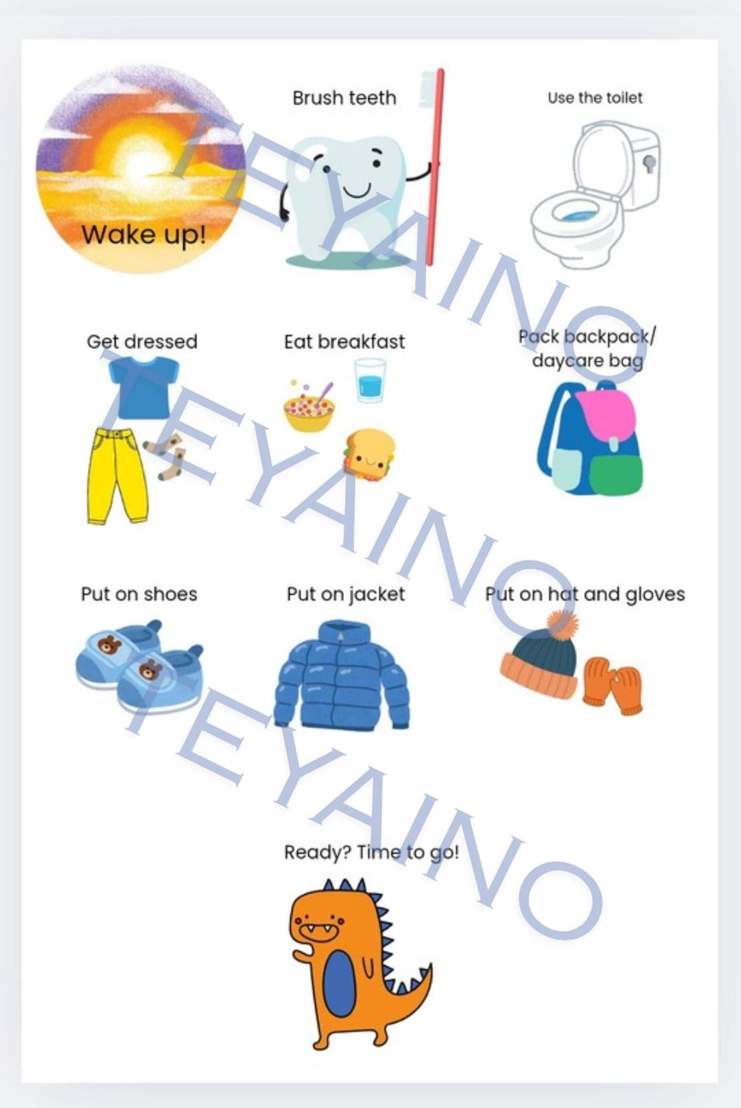 Morning Routine Cards for Kids | Simple Morning Visual Schedule ...