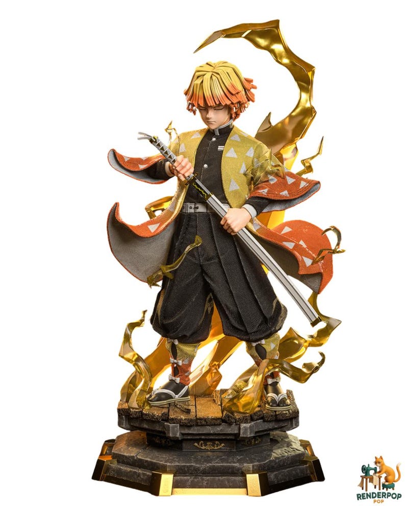 Estátua do Zenitsu para impressão 3D em STL – Inspirada no anime Demon ...