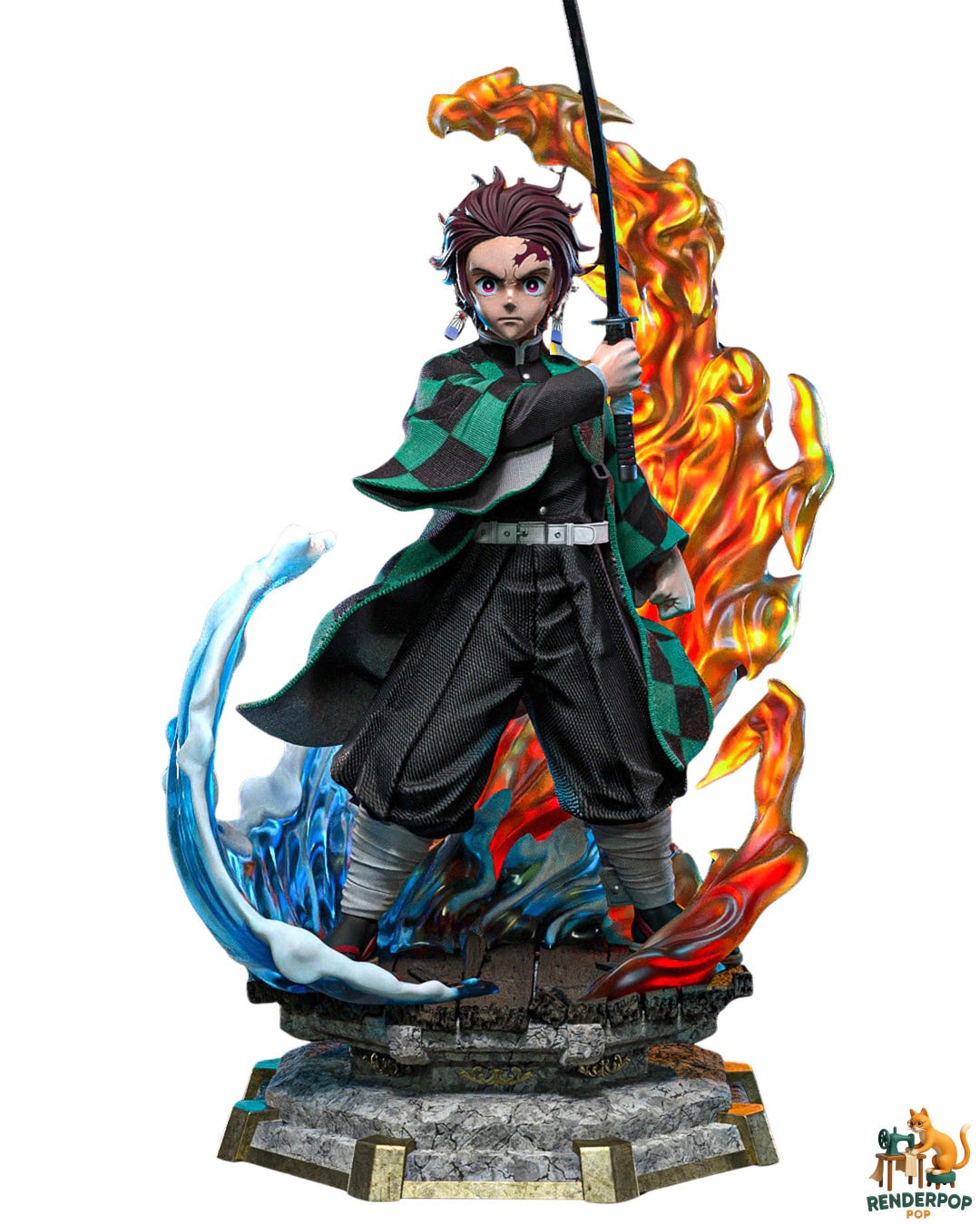 Tanjiro Kamado STL – Demon Slayer Inspired 3D Printable Statue • Resin ...