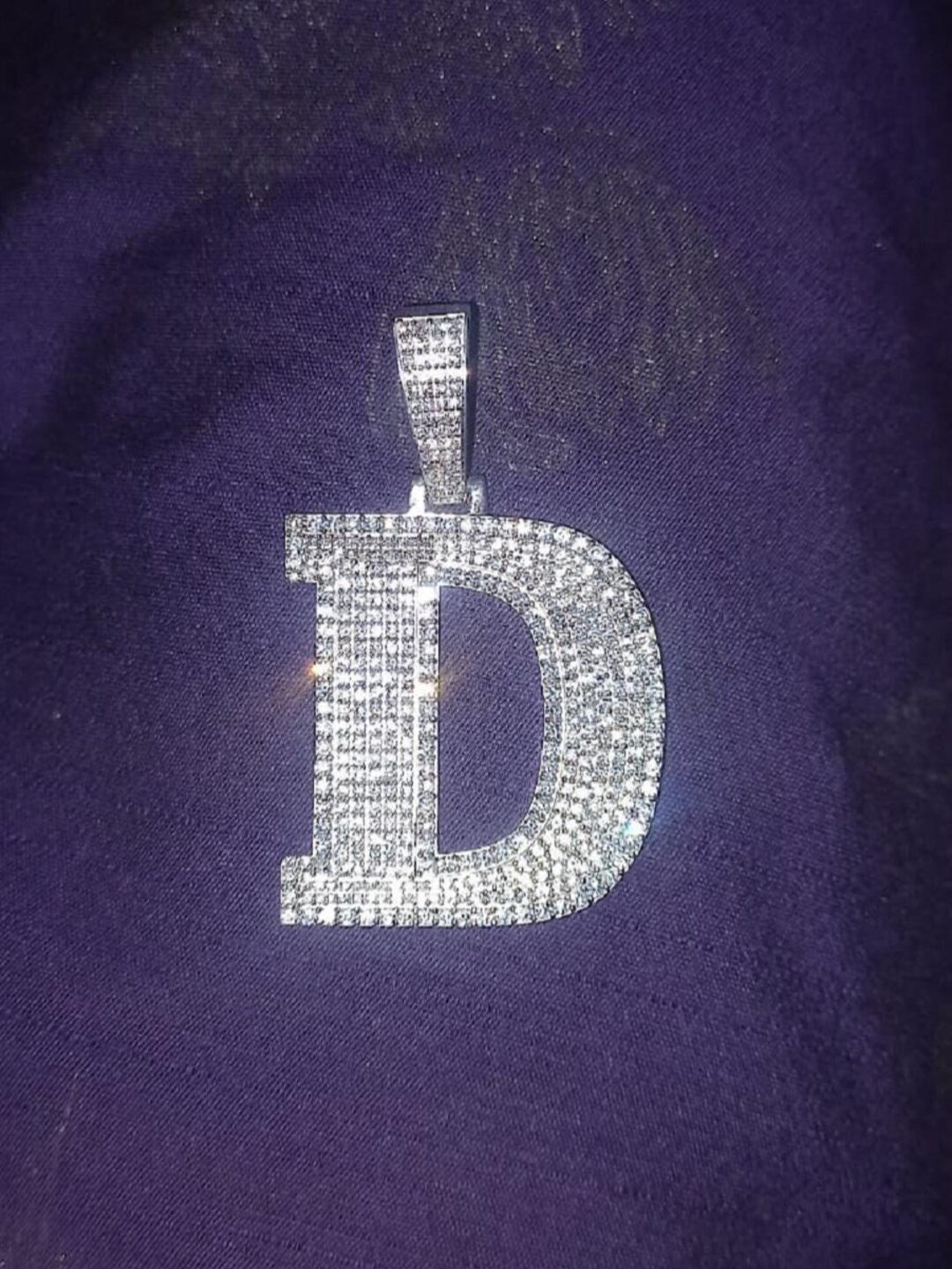 Moissanite Initial D Pendant-mens Pendant-customize Letter Pendant-14k ...