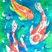 Batik Koi Watercolor Koi Watercolor Batik Koi Pond Batik - Etsy