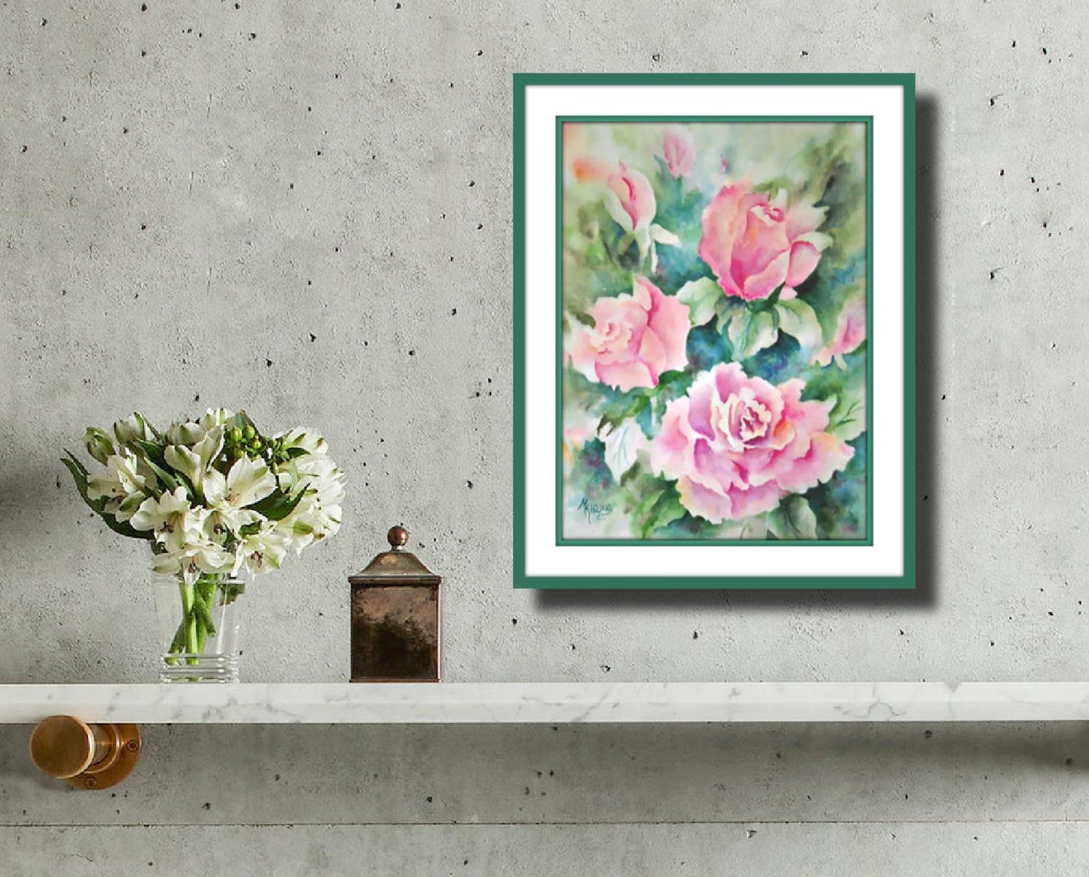 Pink Roses Watercolor, Rose Art, Pink, Flowers, Original Art, Martha ...