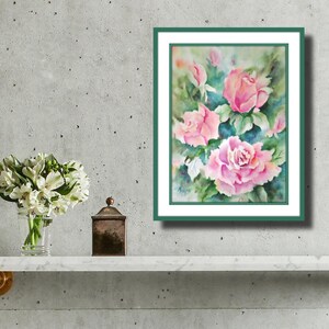 Pink Roses Watercolor, Rose Art, Pink, Flowers, Original Art, Martha ...
