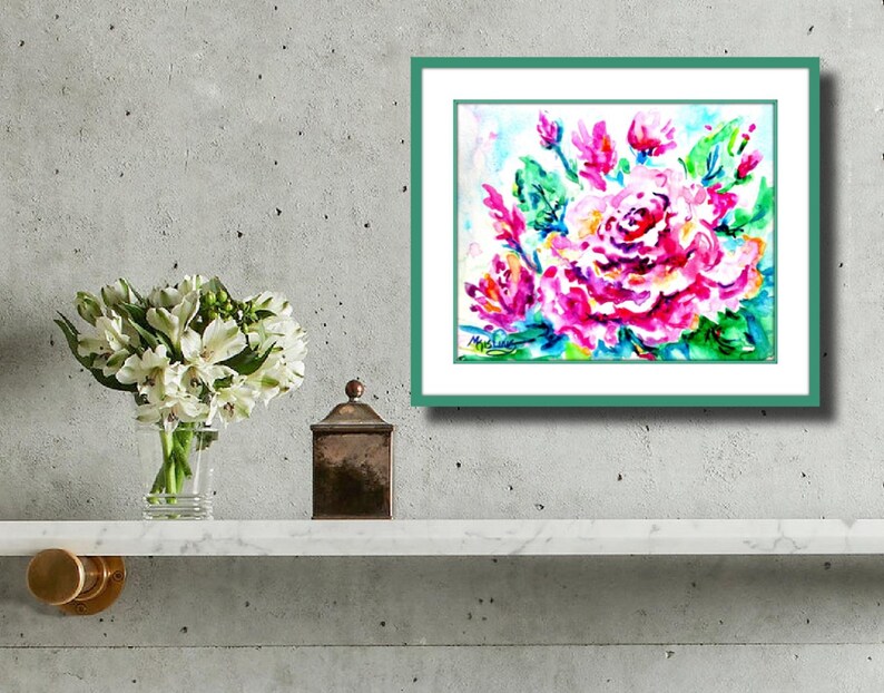 Rose Watercolor Pink, Impressionistic Rose, Rose Art, Romantic Roses ...