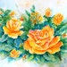Rose Bouquet Watercolor, Pink Peach Roses, Artist Martha Kisling - Etsy