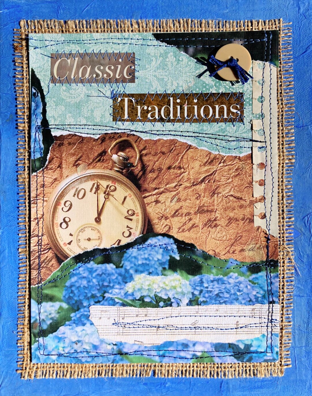 Old Watch, Collage, Classic, Traditions, Old Letters, Stitching, Blue ...