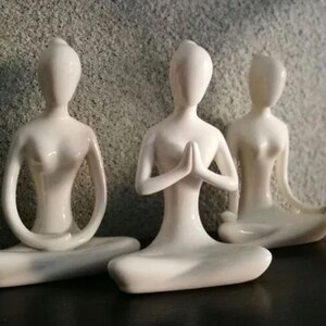 Porcelain Yoga Lady Figurine: Abstract Minimalist Home Decor - Etsy